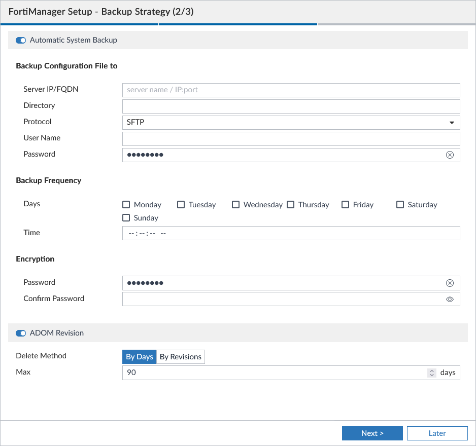 FortiManager Setup wizard | FortiManager 7.6.0 | Fortinet Document Library